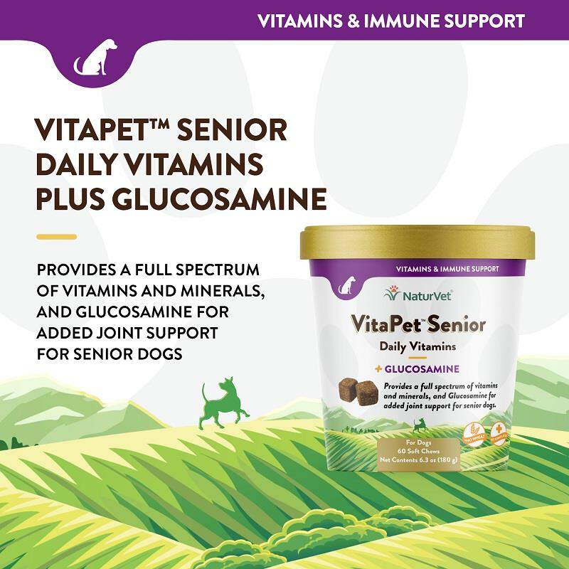 Vitapet Senior Daily Vitamins Plus Glucosamine For Dogs By Naturvet At ...